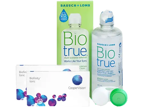 Pack Biofinity Toric + Biotrue | Poupe até -50%